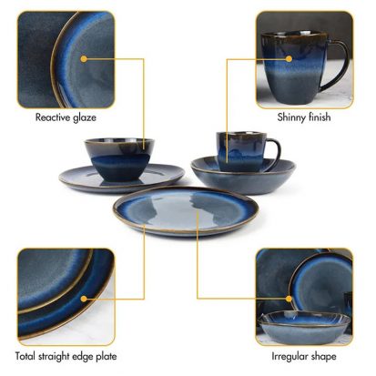 Blue Reactive Glaze Dinner Set RLS5355 Wholesale Supplier - Raylon