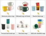 Set of 4 Pack Mugs With Ceramic Embossed Finish - Raylon