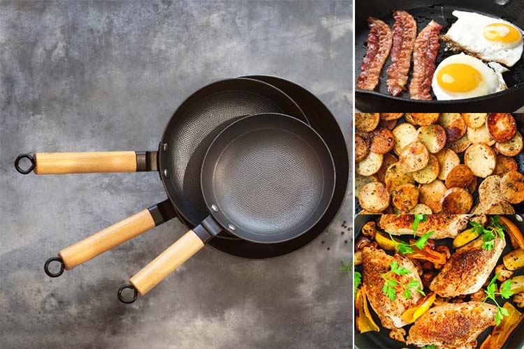 OEM Lightweight Cast Iron Skillet With Wood Handle - Raylon