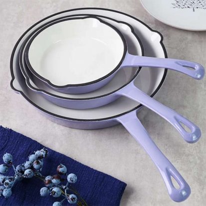 OEM 22cm Purple Enamel Cast iron Casserole Pot - Raylon