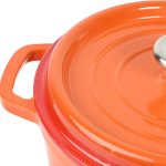 24cm Orange Enamel Cast Iron Casserole Dish - in Stock - Raylon