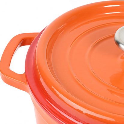 24cm Orange Enamel Cast Iron Casserole Dish - in Stock - Raylon